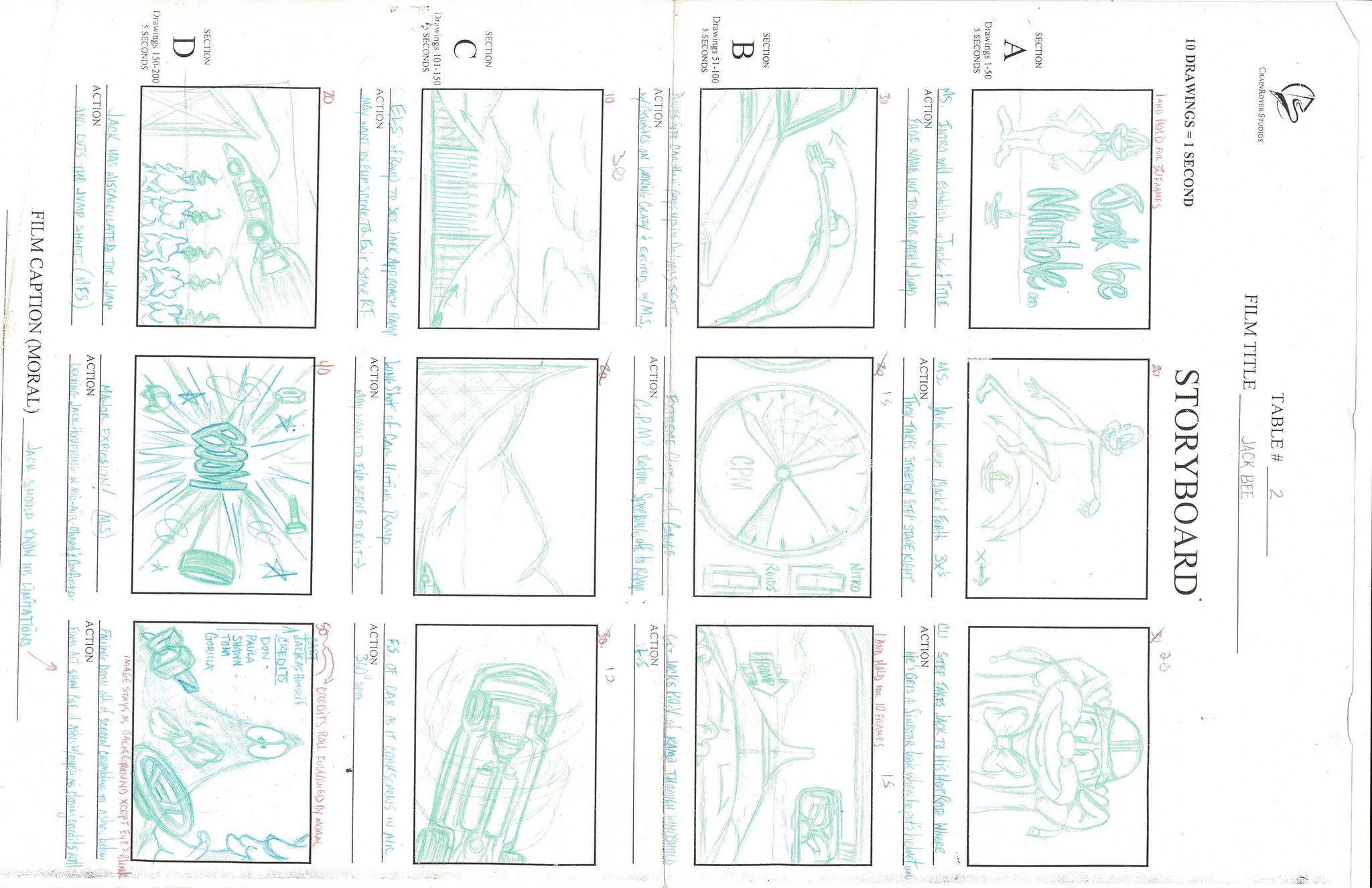 Jack Bee Storyboard sketch EX4371– Animation Legends