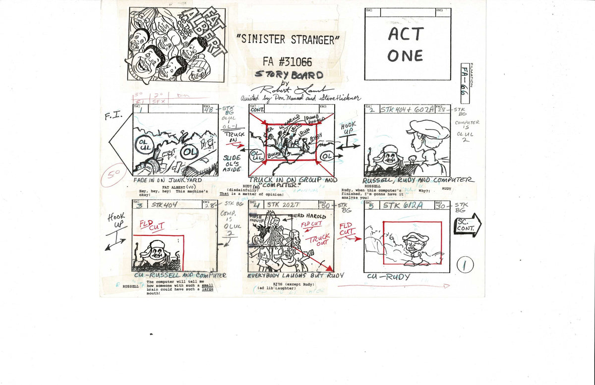 Fat Albert sketch storyboard EX6254– Animation Legends