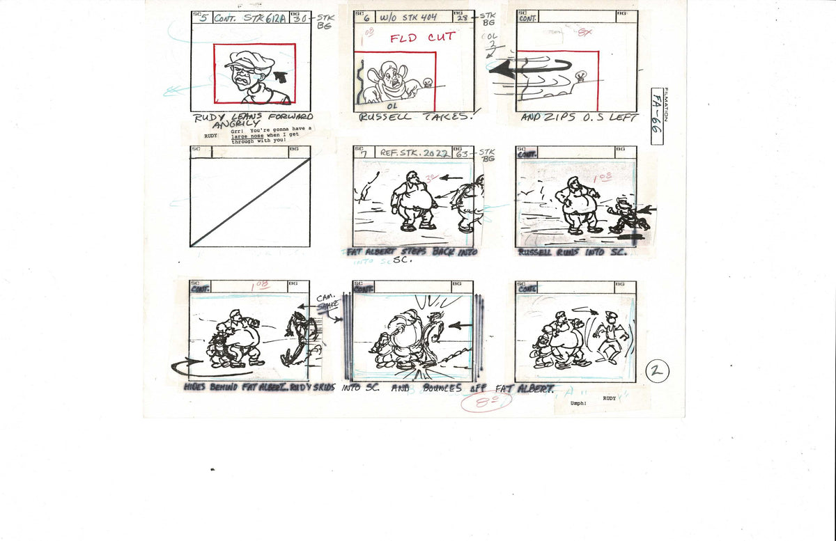 Fat Albert sketch storyboard EX6255– Animation Legends