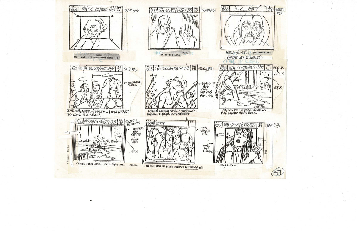 Flash Gordon storyboard not handrawn EX7358– Animation Legends
